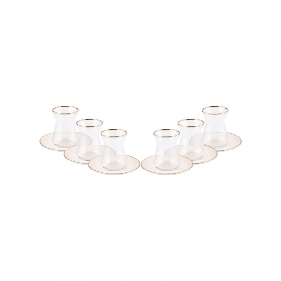 Karaca Retro Beige tea service for 6 people - KARACA NETHERLANDS